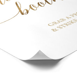 Elegant Gold Calligraphy Photo Booth Sign | Zazzle