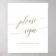 Elegant Gold Calligraphy Please Sign Poster | Zazzle
