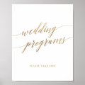 Elegant Gold Calligraphy Programs Sign | Zazzle