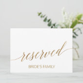 Elegant Gold Calligraphy Reserved Sign | Zazzle