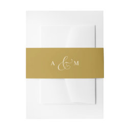 Elegant Gold Calligraphy Script Luxury Wedding Invitation Belly Band | Zazzle