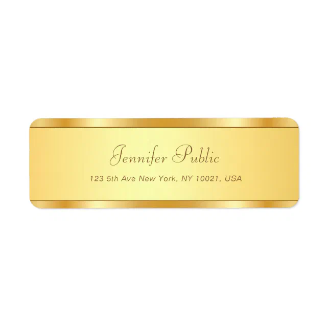 Elegant Gold Calligraphy Script Name Text Modern Label | Zazzle