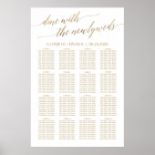 Elegant Gold Calligraphy Seating Chart | Zazzle