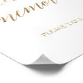 Elegant Gold Calligraphy Sweet Memories Sign | Zazzle