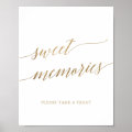 Elegant Gold Calligraphy Sweet Memories Sign | Zazzle
