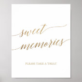 Elegant Gold Calligraphy Sweet Memories Sign | Zazzle