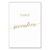 Elegant Gold Calligraphy Table Number Seventeen | Zazzle