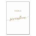 Elegant Gold Calligraphy Table Number Seventeen | Zazzle
