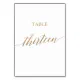 Elegant Gold Calligraphy Table Number Thirteen | Zazzle