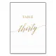 Elegant Gold Calligraphy Table Number Thirty | Zazzle