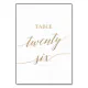 Elegant Gold Calligraphy Table Number Twenty Six | Zazzle