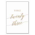 Elegant Gold Calligraphy Table Number Twenty Three | Zazzle