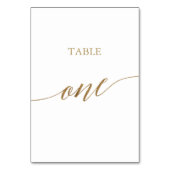 Elegant Gold Calligraphy Table One Table Number | Zazzle
