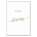 Elegant Gold Calligraphy Table Seven Table Number | Zazzle