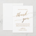 Elegant Gold Calligraphy Thank You Reception Card | Zazzle