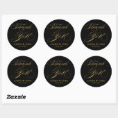 Elegant Gold Calligraphy Thank You Wedding Favor Classic Round Sticker ...