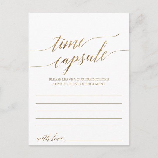 Elegant Gold Calligraphy Time Capsule Cards | Zazzle.com
