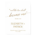 Elegant Gold Calligraphy Two Become One Welcome Poster | Zazzle