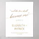 Elegant Gold Calligraphy Two Become One Welcome Poster | Zazzle