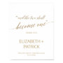 Elegant Gold Calligraphy Two Become One Welcome Poster | Zazzle