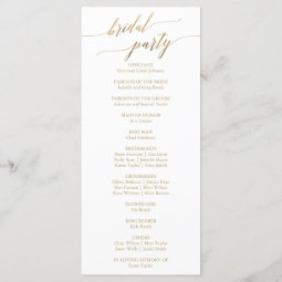 Elegant Gold Calligraphy Wedding Program | Zazzle