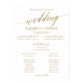 Elegant Gold Calligraphy Wedding Program Poster | Zazzle