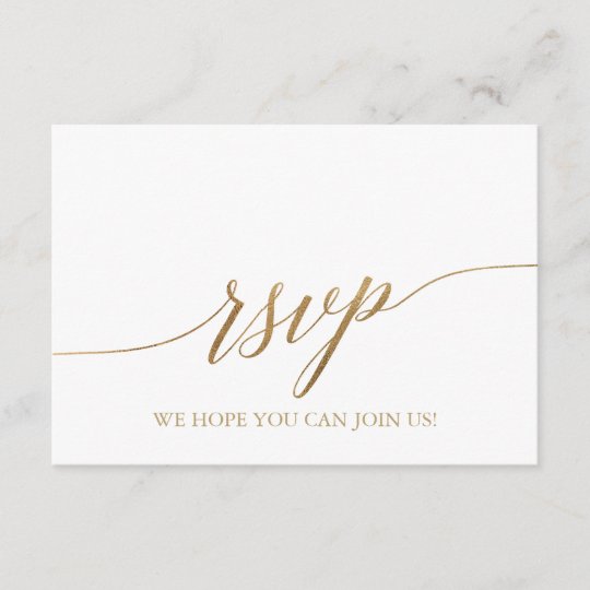 Elegant Gold Calligraphy Wedding Website RSVP Card | Zazzle.com