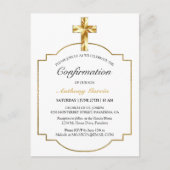 Elegant Gold Catholic Confirmation Invitation Postcard | Zazzle