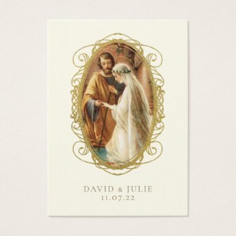 Elegant Gold Catholic Wedding Prayer Card | Zazzle
