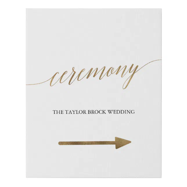 Elegant Gold Ceremony Directional (Right) Faux Canvas Print | Zazzle