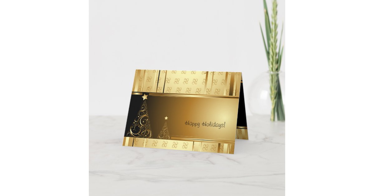 Elegant Gold Christmas Greeting Cards | Zazzle