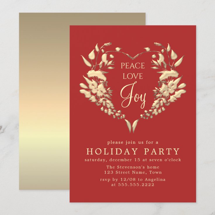 Elegant Gold Christmas Invitation | Zazzle
