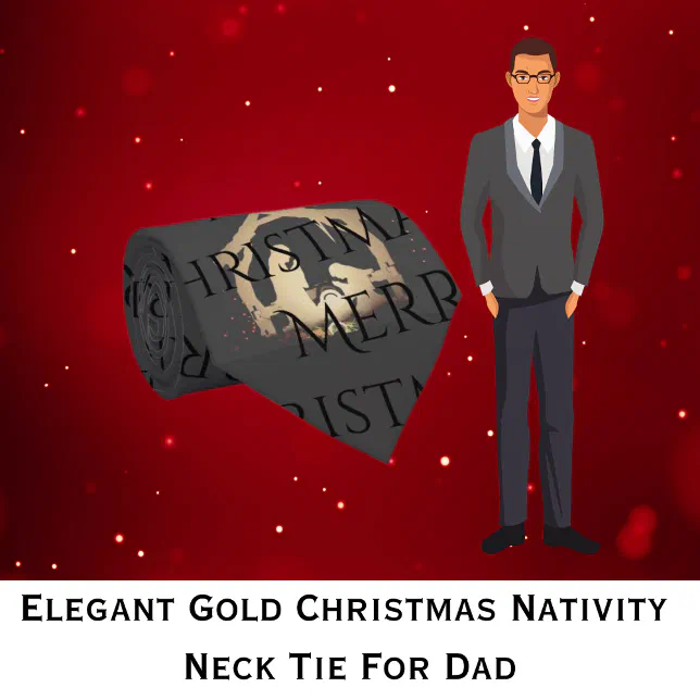 Elegant Gold Christmas Nativity Neck Tie | Zazzle
