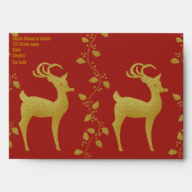 Elegant gold Christmas party invitation template Envelope | Zazzle