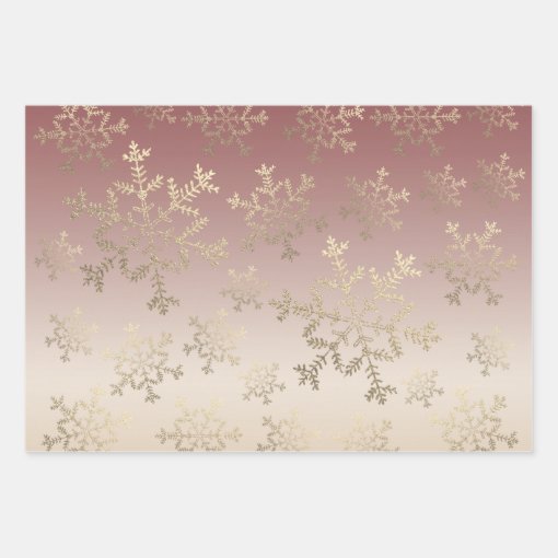 Elegant Gold Christmas Snowflake Pattern Dripping Wrapping Paper Sheets ...