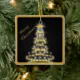 Elegant Gold Christmas Tree Black Ceramic Ornament | Zazzle