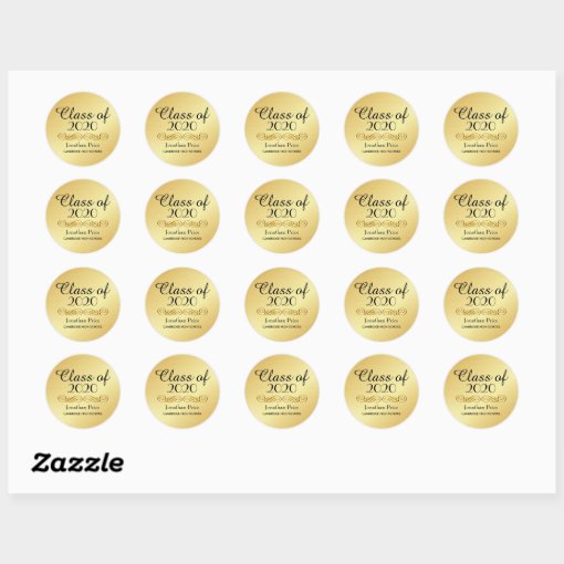 Elegant Gold Class of Graduation Envelope Seals | Zazzle