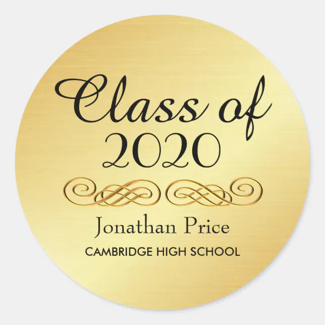 Elegant Gold Class of Graduation Envelope Seals | Zazzle