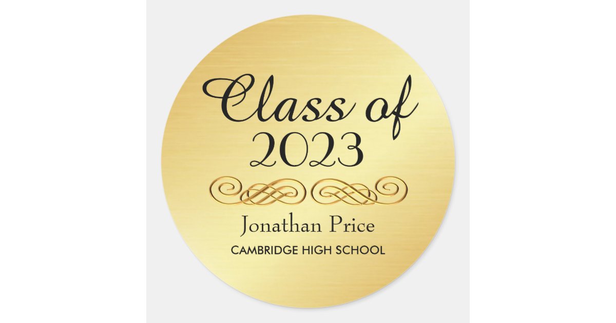 Elegant Gold Class of Graduation Envelope Seals | Zazzle