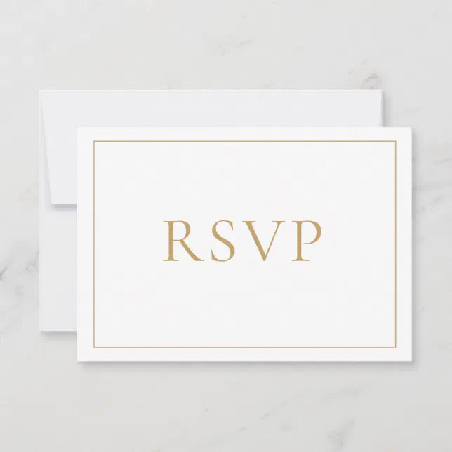 Elegant Gold Classic Script RSVP Card | Zazzle
