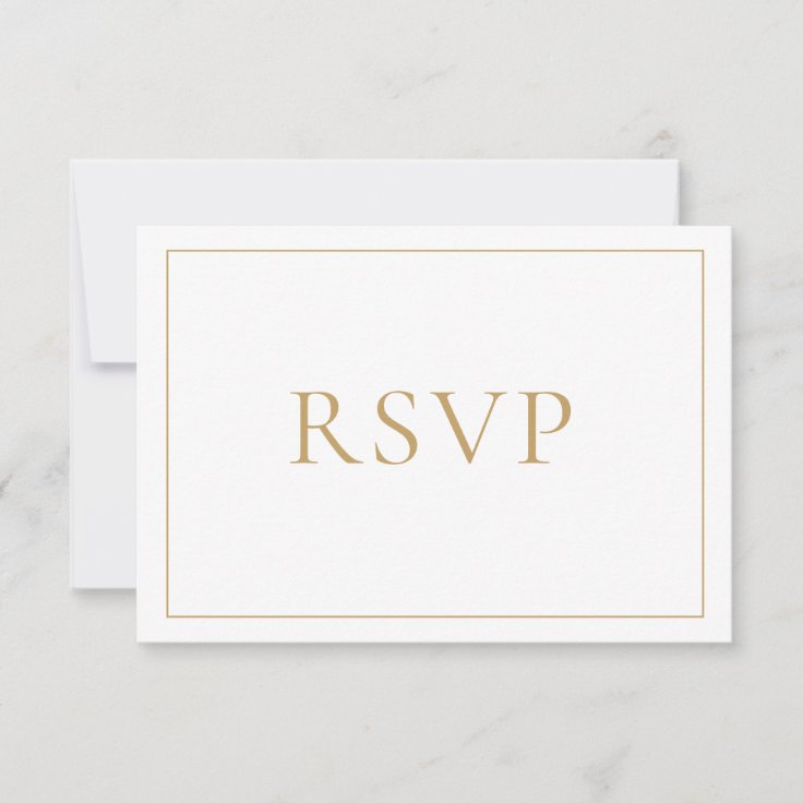 Elegant Gold Classic Script RSVP Card | Zazzle
