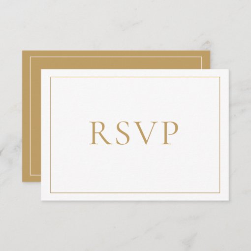 Elegant Gold Classic Script RSVP Card | Zazzle