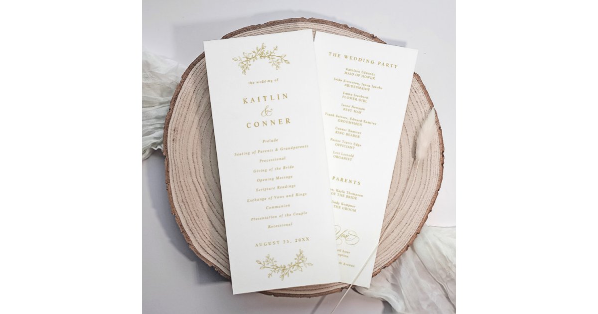 Elegant Gold Classic Vintage Wedding Programs | Zazzle