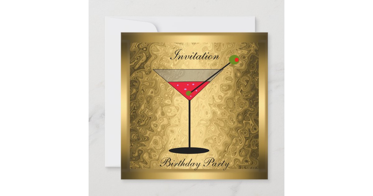 Elegant Gold Cocktail Party Invitation | Zazzle