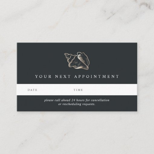 Elegant Gold Conch Shell Appointment Card | Zazzle