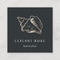 Elegant Gold Conch Shell Square Business Card | Zazzle