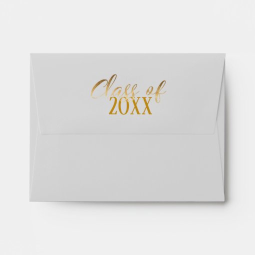 Elegant Gold Confetti White Custom Graduation Envelope | Zazzle