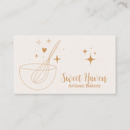Elegant Gold Cooking Utensil Bakery Business Card | Zazzle