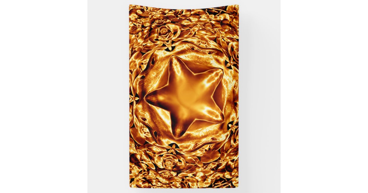 Elegant Gold Copper Christmas Star Chic Banner | Zazzle