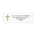 Elegant Gold Cross Religious Christian Catholic Label | Zazzle